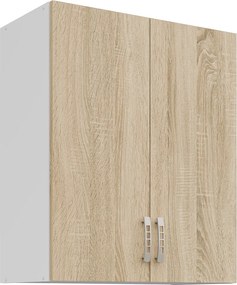 SARA | horní skříňka 60 G-72 1F policová | 60 cm | bílá/dub sonoma