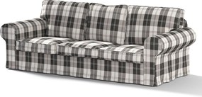 Potah na pohovku IKEA Ektorp 3-místná rozkládací, NOVÝ MODEL 2013 barva černá látka pletený vzor, vzorované