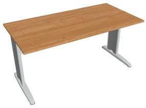 Stůl pracovní rovný 160 cm - Hobis Cross CS 1600 Dekor stolové desky: olše, Dekor lamino podnože: šedá, Barva nohou: Stříbrná