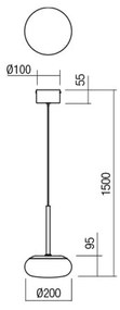 Redo 01-2232 závěsné LED svítidlo Ubis pískově bílé, 15W, 3000K, 4000K, 5000K, ø20cm