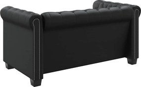 Chesterfield 2místná sedačka umělá kůže černá 242369
