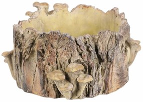 Obal betonový - pařez s houbami, 32 x 29 x 16 cm, 32 cm