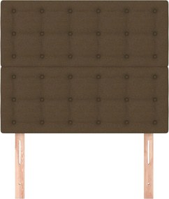 Čelo postele tmavě hnědé 80x5x118/128 cm látkové 3116743