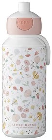 Dětská lahev v bílé a světle růžové barvě 400 ml Flowers &amp; butterflies – Mepal