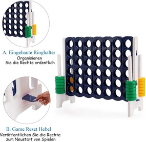 Costway 4 Win Giant Playset pro děti a dospělé šedá + tmavě – 120 × 42 × 104 cm