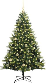 Umělý zavěšený vánoční stromeček 150 LED Zelená 150 cm PVC a PE 3395986
