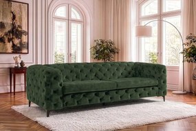Designová sedačka Rococo 235 cm tmavě zelený samet