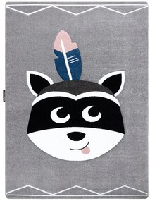 Dywany Łuszczów, Dětský kusový koberec Petit Raccoon mukki grey, 160x220, šedá, dětský pokoj