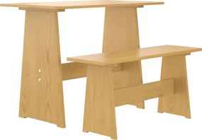 vidaXL Jídelní stůl s lavicí masivní borové dřevo [327251] Barva: medová hnědá