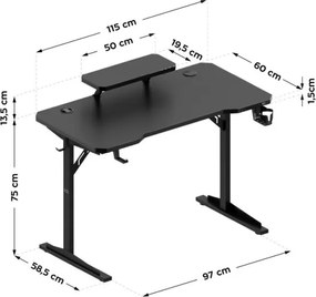Herní stůl Mark Adler Leader 5.1 černý