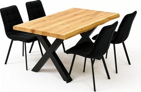 Vikio Jídelní set pro 4 osoby 140x90 cm dub-černá VJS114-41C
