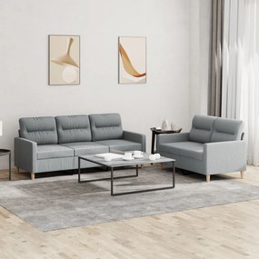 2dílná sedací souprava s poduškami světle šedá textil 3201600