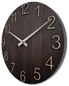 Elegantní dřevěné dubové hodiny na zeď I SENTOP MAS016-OSMO-3169-heads-silver