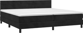Box spring postel s matrací černá 200x200 cm samet 3141385