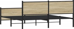 Kovový rám postele bez matrace dub sonoma 183 x 213 cm 3301365