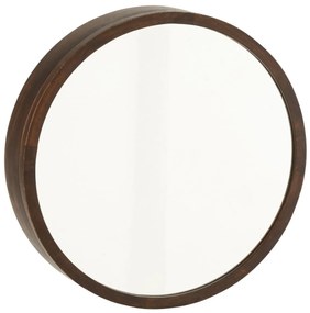 Hnědé nástěnné otevírací zrcadlo s poličkami Conie - Ø 60*13 cm
