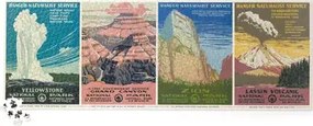 GALISON Panoramatické puzzle Národní parky / 1000 dílků / 99 × 35,6 cm