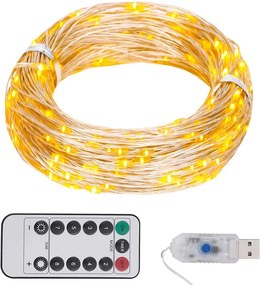 Světelný LED řetěz se 150 LED diodami teplý bílý 15 m 330048
