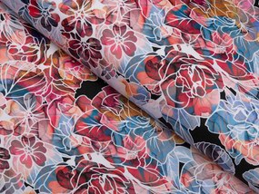 Biante Dekorační oválný ubrus Rongo RGP-503 Červeno-modré květy 100x160 cm