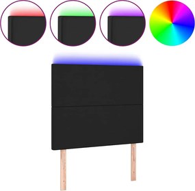 Čelo postele s LED černé 100x5x118/128 cm umělá kůže 3122228
