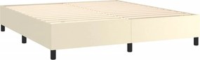 Box spring postel s matrací krémová 160x200 cm umělá kůže 3142853