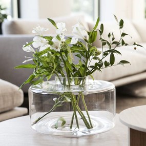 Storefactory Skleněná váza KVARNARP 21 cm, čirá barva, sklo