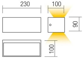 Redo 90373 - LED Venkovní nástěnné svítidlo LAMPRIS LED/13W/230V IP65 bílá