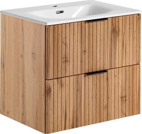 Comad Koupelnová skříňka s keramickým umyvadlem Adel Oak 60 cm - dub wotan