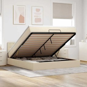 vidaXL Osmanská postel s matrací & LED diody Tmavě hnědá 140x190 cm