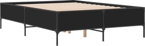 Rám postele černý 150 x 200 cm kompozitní dřevo a kov 3279792