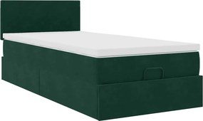 Osmanský rám postele s matrací tmavě šedá 80x200cm samet 3311666