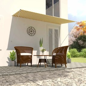 Zatahovací markýza žluto-bílá 300 x 150 cm 143755