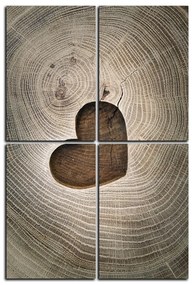Obraz na plátně - Srdce na dřevěném pozadí - obdélník 7207E (120x80 cm)