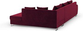 KOOKO HOME Rohová rozkládací sametová pohovka s úložným prostorem Adagio XL pravý roh