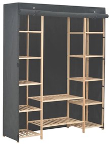 Šatní skříň šedá 135 x 40 x 170 cm textil 248197