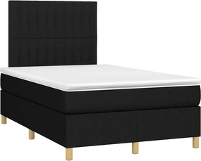 Box spring postel s matrací a LED černá 120 x 200 cm textil 3135583