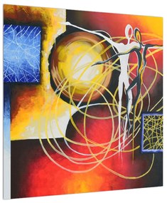 Abstraktní obraz - malba tanečníků (50x50 cm)