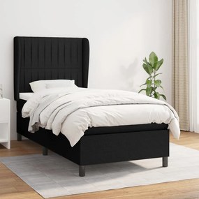 Box spring postel s matrací černá 100 x 200 cm textil 3128103