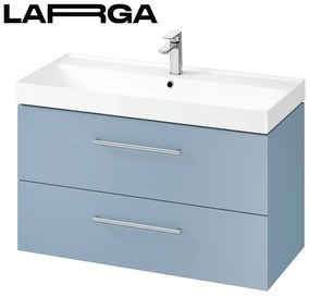 Cersanit Larga, závěsná umyvadlová skříňka 100cm, modrá matná, S932-077