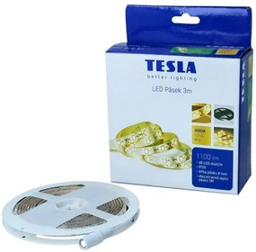 Led pásek tesla led pásek, 60led/ m, délka 3 m + 1,5 m, 8 mm, 3000 k, smd2835, ip20
