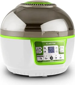 Klarstein VitAir Turbo, horkovzdušná fritéza, 1400 W, 10 l, grilování, pečení, zeleno-bílá