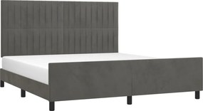 Rám postele bez matrace tmavě šedý 160 x 200 cm samet 3125886
