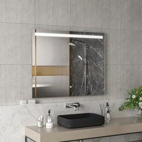 Erga Scarlet, obdélníkové LED zrcadlo 100x80cm, 690 lm, 3 barvy světla, přední osvětlení, ERG-V01-128-1080-00