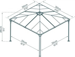 Palram - Canopia Palermo 3600 - zahradní hliníkový altán
