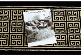 Dywany Luszczow Kusový koberec, Běhoun GLOSS moderni 6776 86 rám, černý / zlato Rozměr koberce: 60 x 300 cm