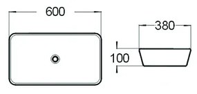 Mexen NINA UMYVADLO, 60x38 CM, BÍLÁ, 21186000