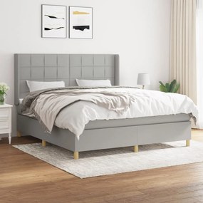 Box spring postel s matrací světle šedá 180 x 200 cm textil 3132009