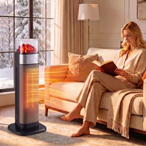 HOMCOM keramický teplovzdušný ventilátor s chytrým ovládáním, 2000 W