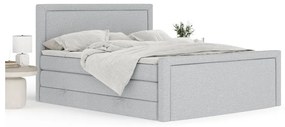 Světle šedá boxspring postel s úložným prostorem 140x200 cm Lavenda – Maison de Rêve