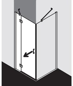 Kermi Osia Dveře 90 cm, čiré sklo, levé